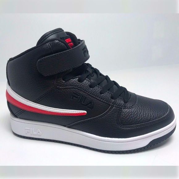 Fila | Shoes | Mens Fila A High Black Red White Fashion Sneakers | Poshmark